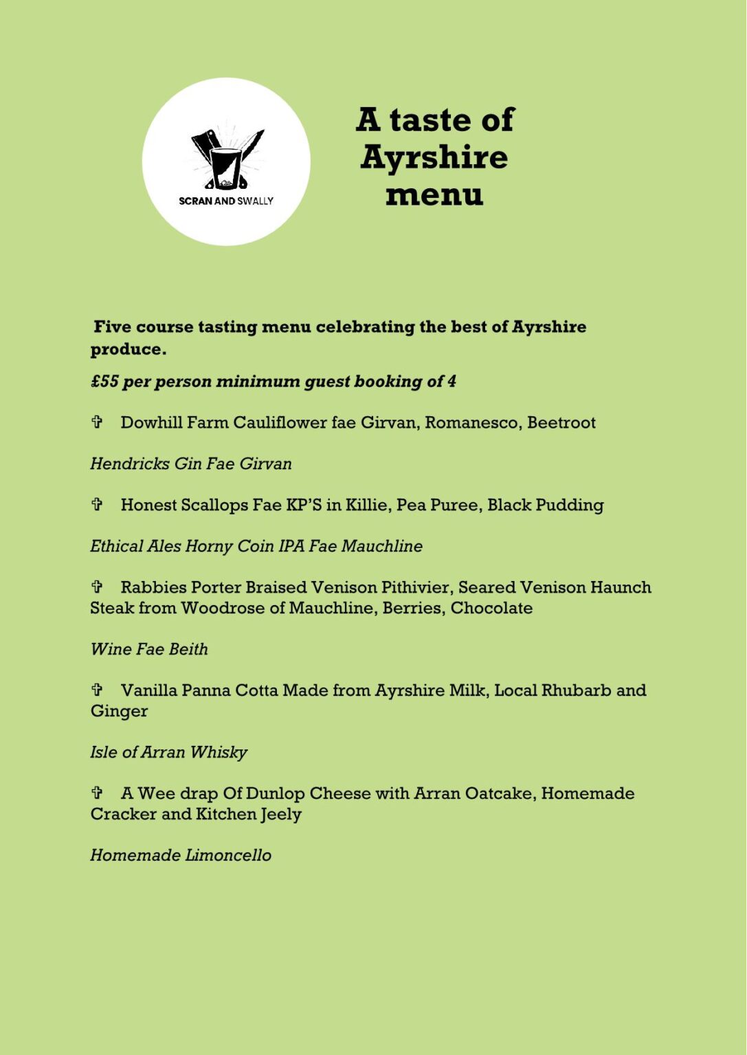 Our Unique Menus - Scran And Swally